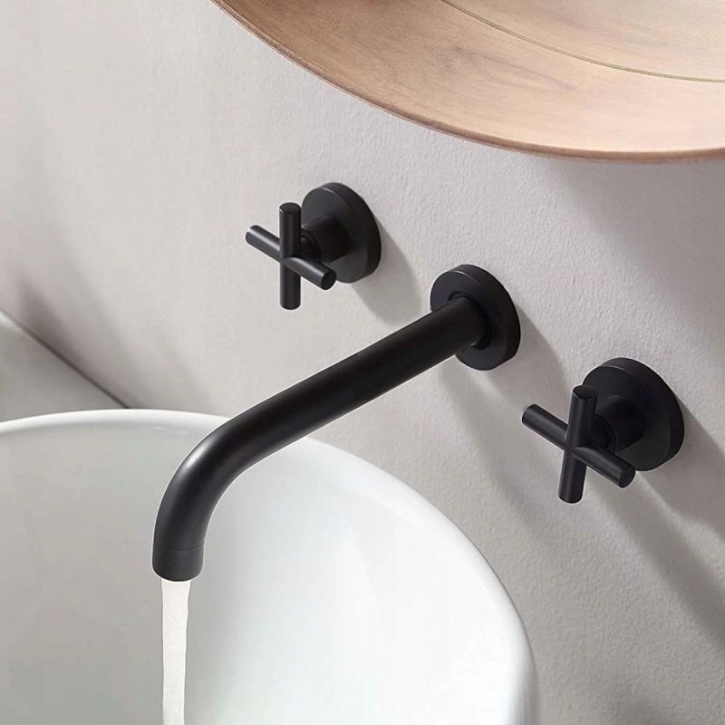 Baterie lavoar EGO-Exit Black Mat, montaj incastrat in perete, finisaj ...