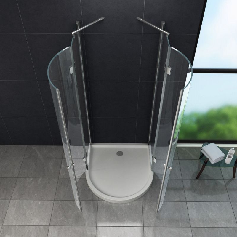 Cabina Ego-Hugo, 2 usi batante, crom, sticla 6 mm, 80-100 x 80-100 x ...