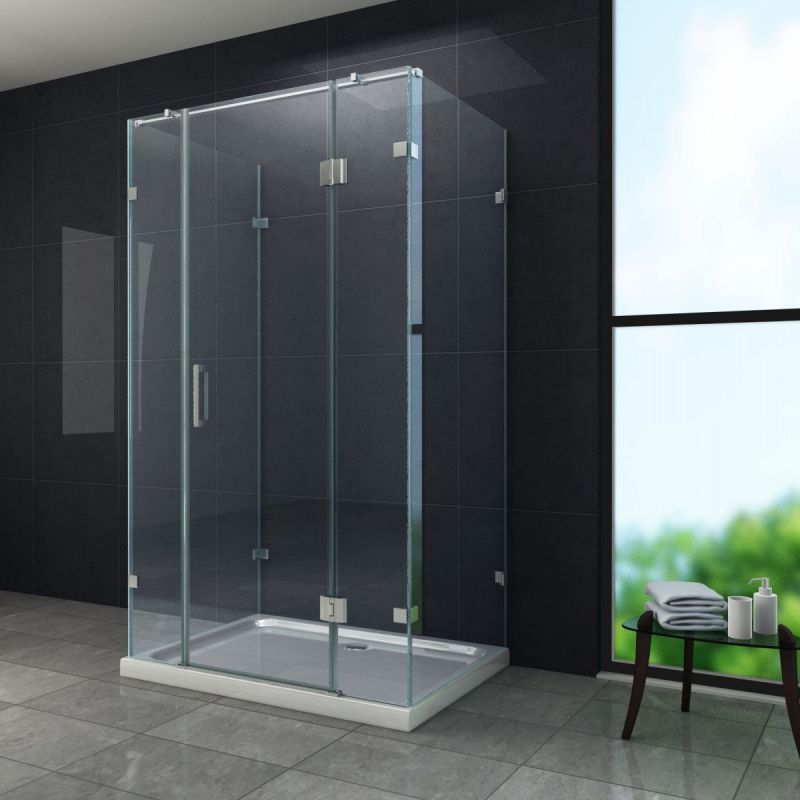 Cabina REA-Sasha, U-Form, usa batanta, crom, sticla 8 mm, 120-140 x 80 ...