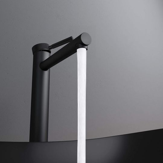 Baterie lavoar EGO-Tiona Black High, montaj pe blat, finisaj Negru Mat ...