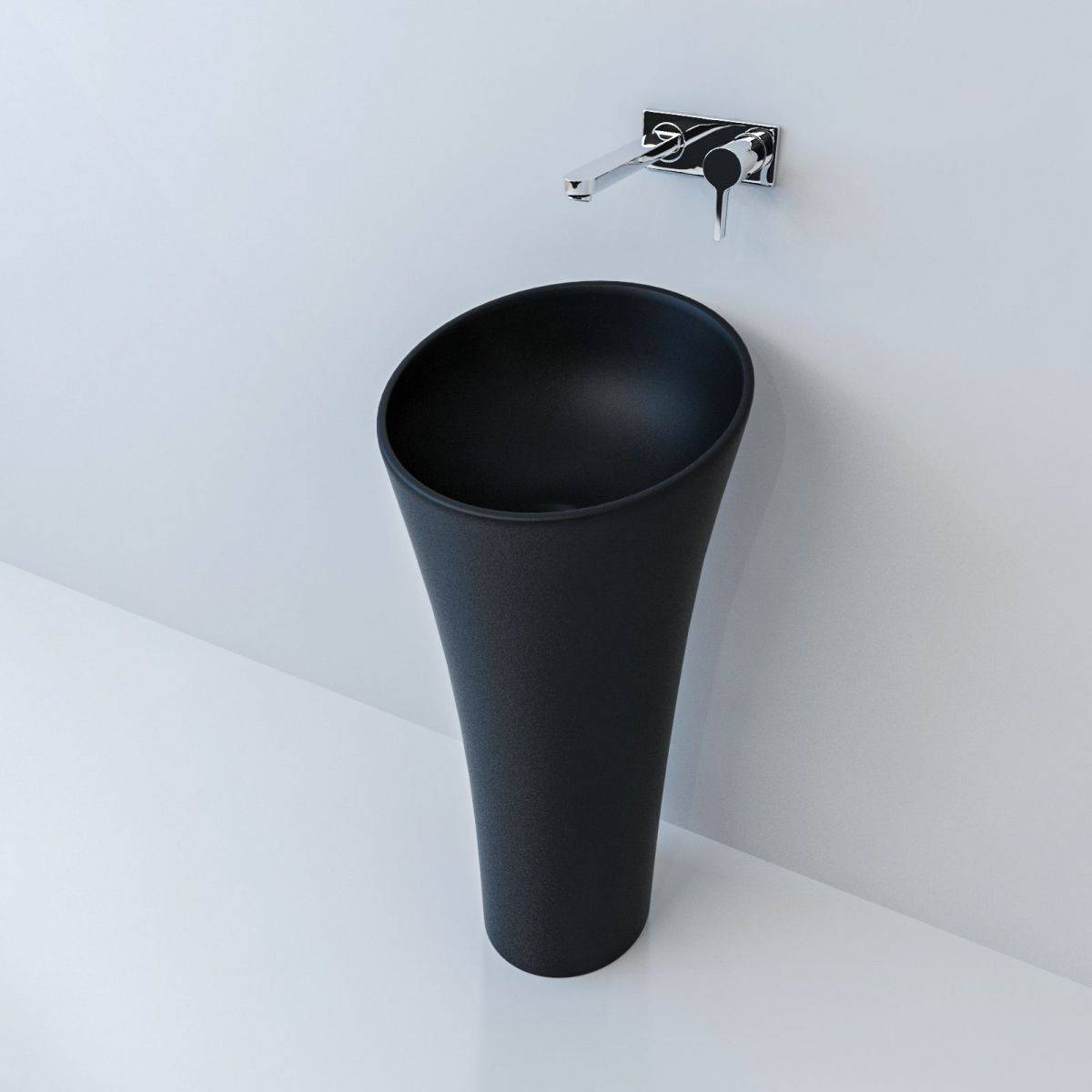 Lavoar stativ EGO David, Negru mat, Power Colour, 42.5x42.5x95 cm ...