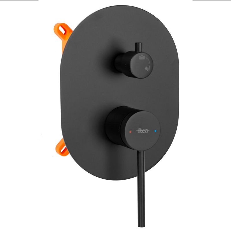 Sistem de dus Oval Black, negru, finisaj Mat, cap dus 30x20 cm, montaj ...