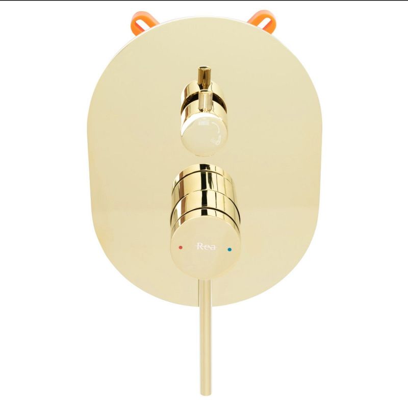 Sistem de dus Oval Gold, Auriu, cap dus 30x20 cm, montaj incastrat ...