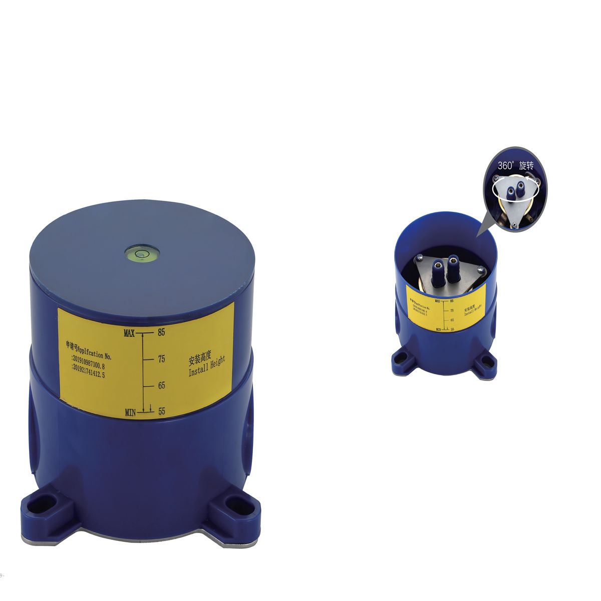 Baterie Lost, Negru, montaj pe podea , cadru rotund si rotire 360 grade