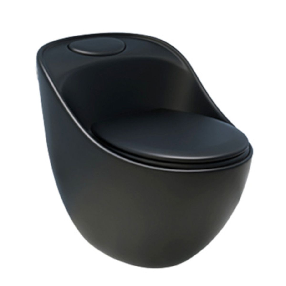 Vas WC New Santa Rimless, 69x46 cm, Rezervor Incorporat, Negru Mat ...