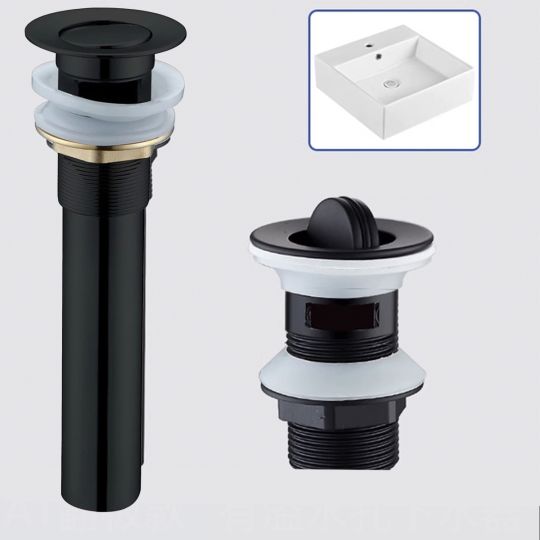 Ventil cu preaplin, sistem bounce, negru mat, alama, cu etansare din ...