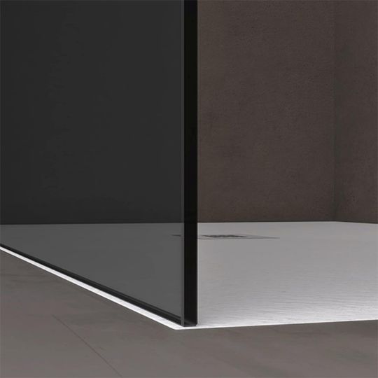 Perete dus Walk-In, sticla securizata finisaj Grafit 10 mm, dimensiuni ...